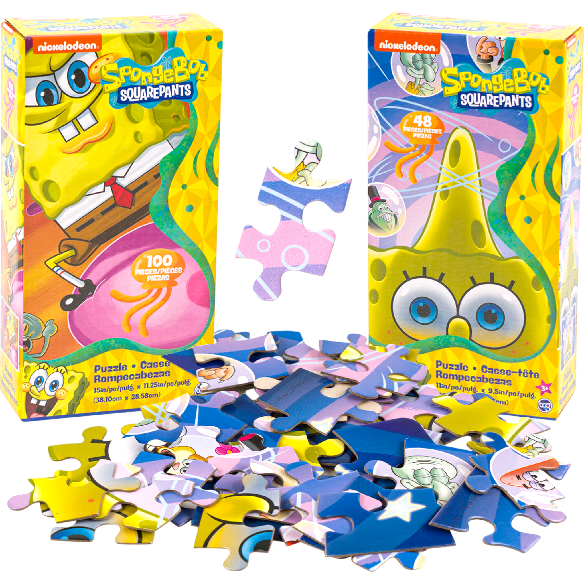 Spongebob 48 piece and 100 piece Puzzle 6 Count | Cow Crack Wholesale