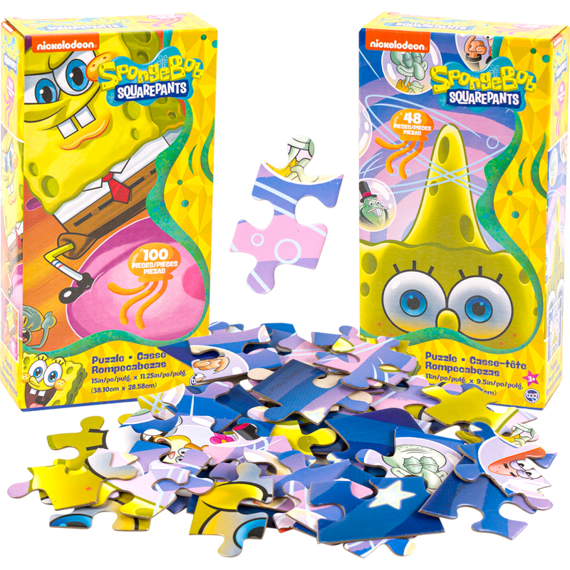 Spongebob 48 piece and 100 piece Puzzle 6 Count | Cow Crack Wholesale