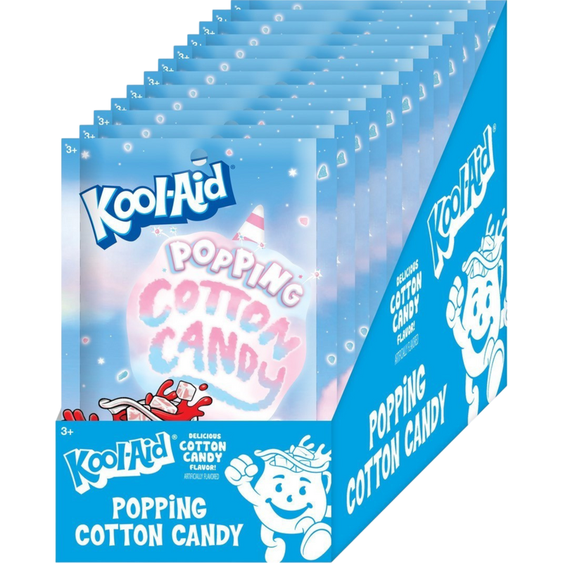 Kool-Aid Cotton Candy Popping Candy 12 Count | Cow Crack Wholesale