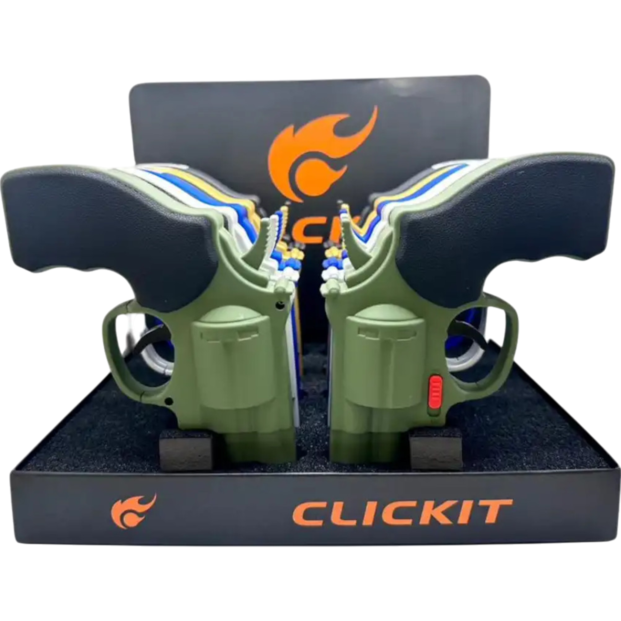 Clickit Torch Lighter Revolver 10 Count | Cow Crack Wholesale