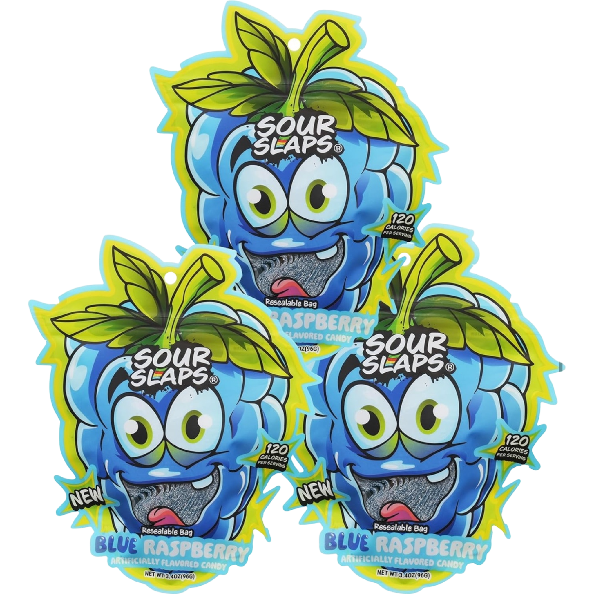 Sour Slaps Blue Raspberry 12 Count | Cow Crack Wholesale