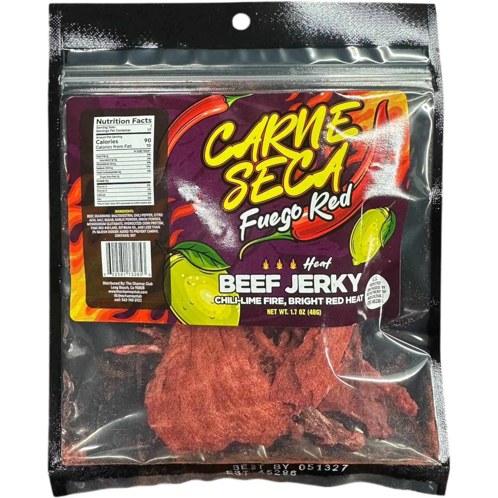 Carne Seca Fuego Red Beef Jerky 1.7 oz | Cow Crack Wholesale