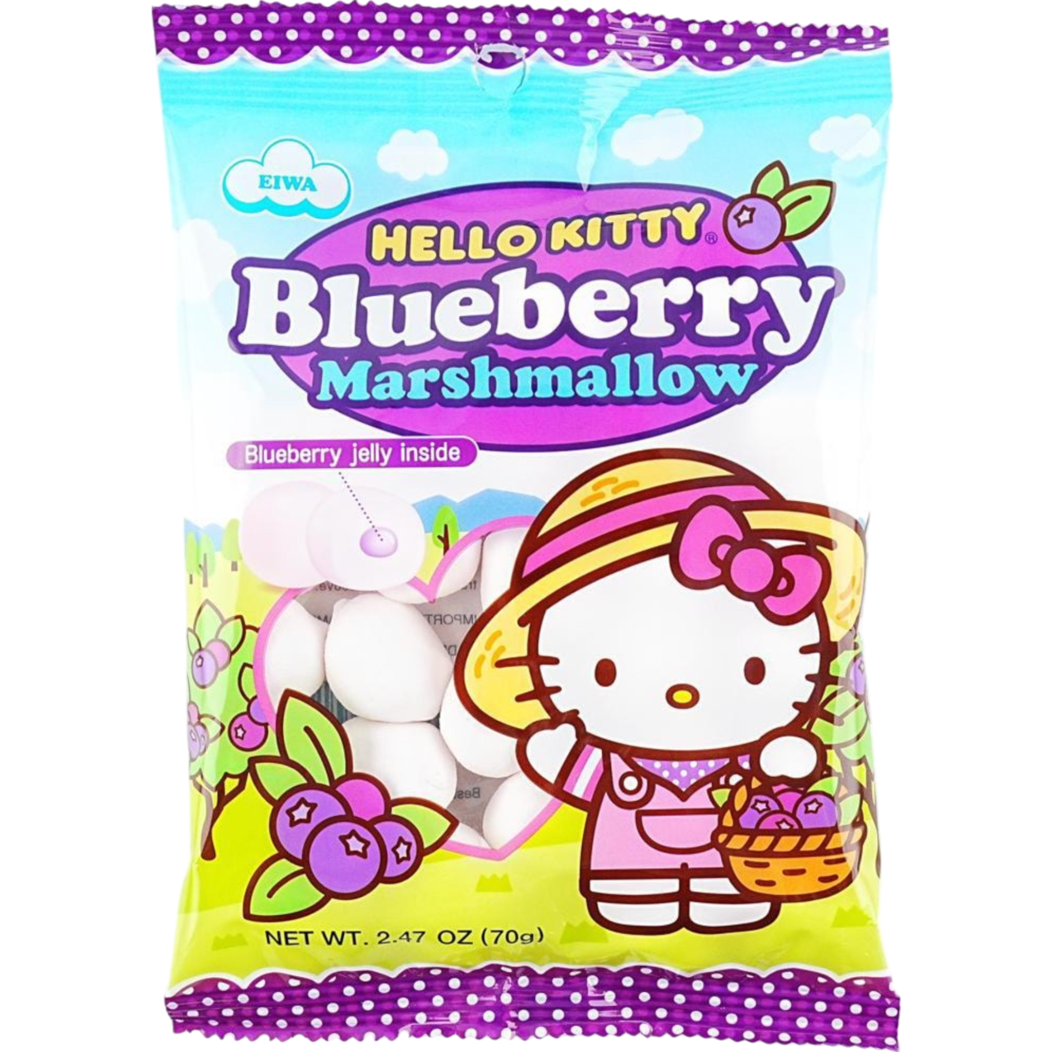 Hello Kitty Blueberry Marshmallow 6 Count | Cow Crack Wholesale
