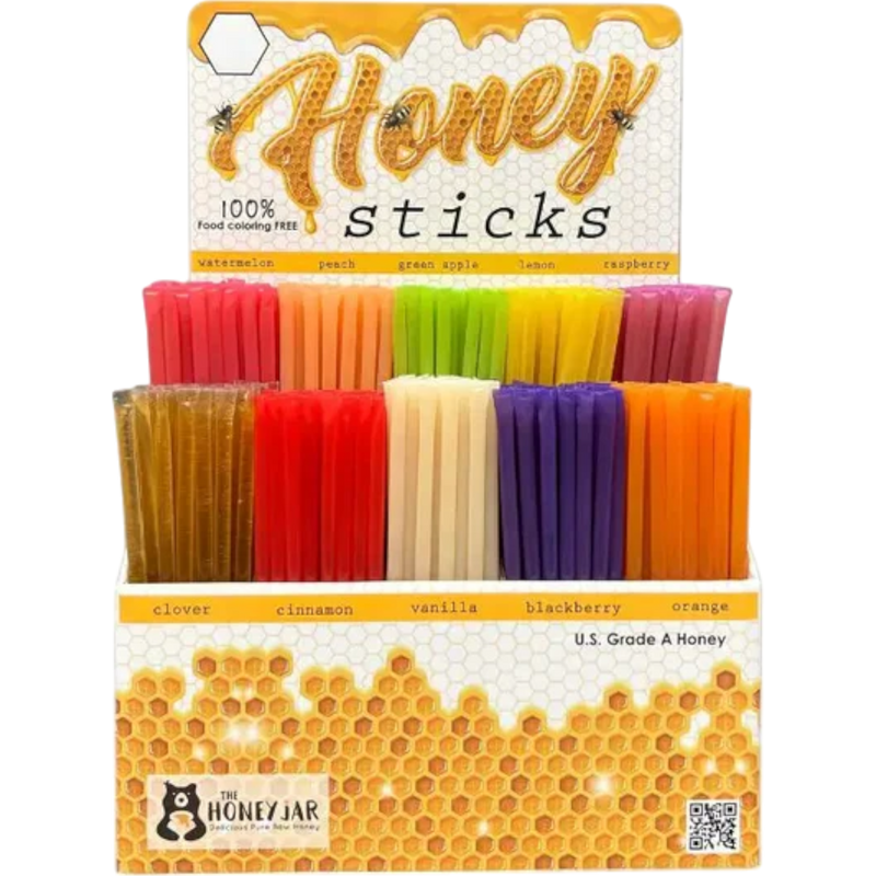 The Honey Jar Honey Stick Display 500 Count Cow Crack Wholesale