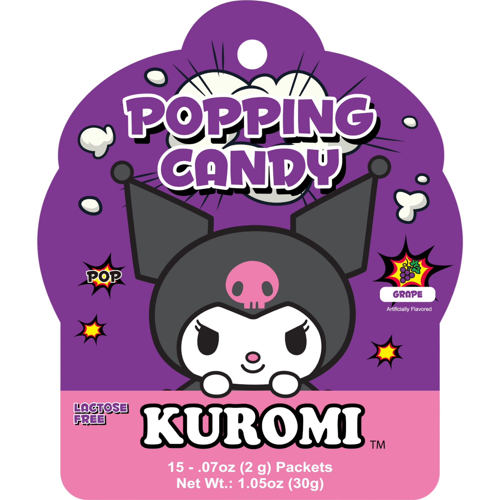 Sanrio Kuromi Grape Popping Candy 12 Count | Cow Crack Wholesale