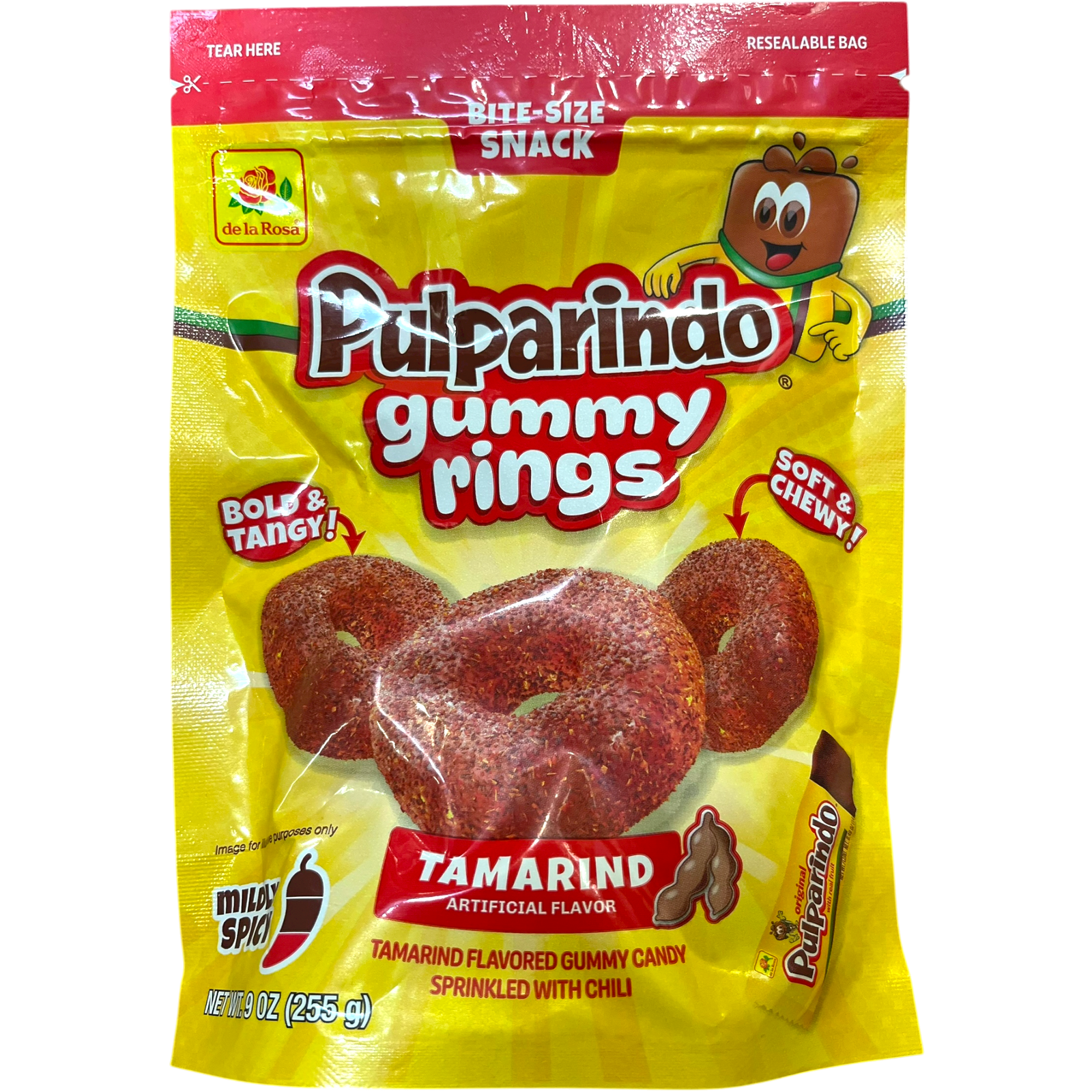 De La Rosa Pulparindo Gummy Rings Tamarind 12 Count | Cow Crack Wholesale