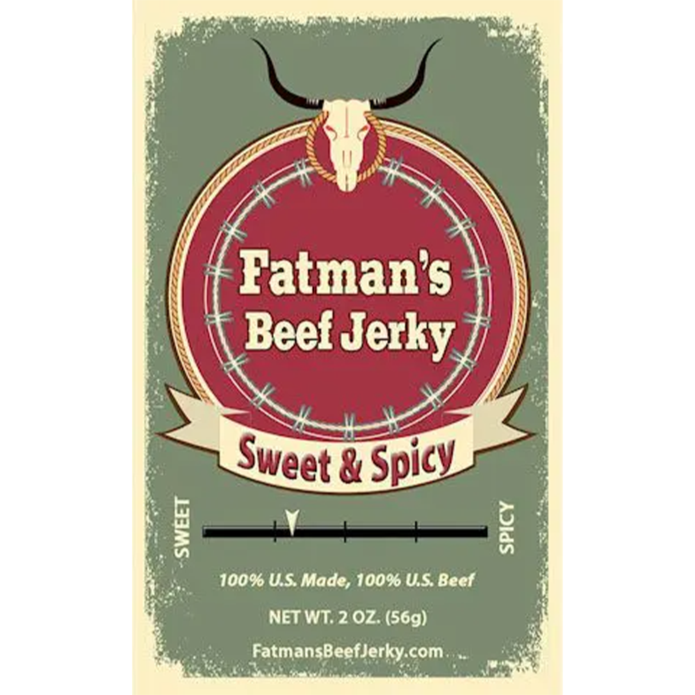 Fatman's Beef Jerky Sweet & Spicy 2 oz | Cow Crack Wholesale